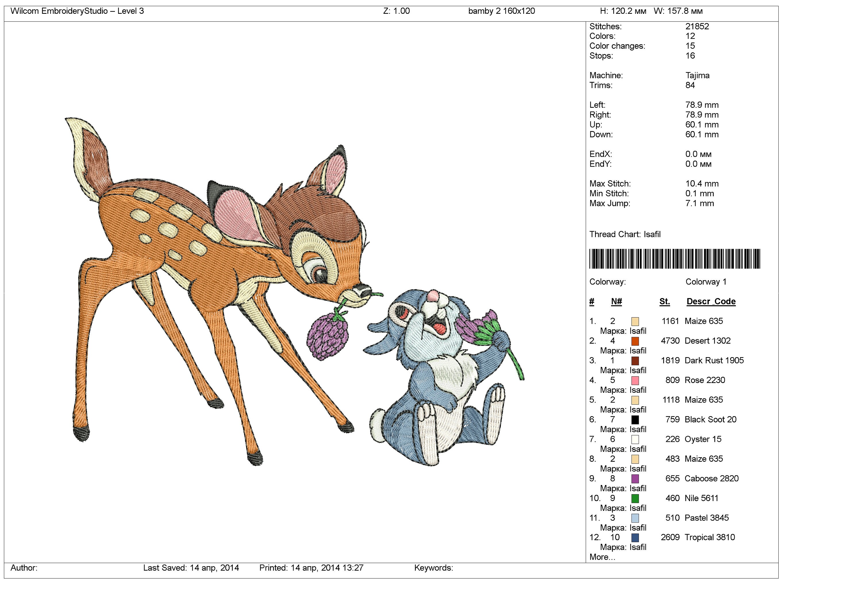 Machine Embroidery Designs. Bambi. Bambi - Etsy