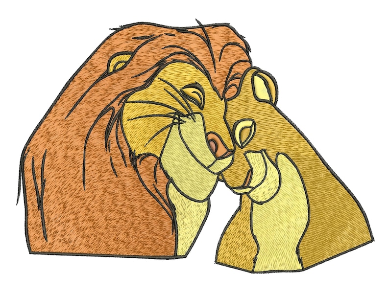 Machine Embroidery Design. the Lion Simba King. Simba and Nala. - Etsy