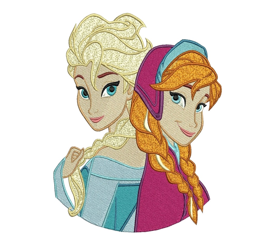 Machine Embroidery Design. Princess Elsa and Anna. Frozen - Etsy
