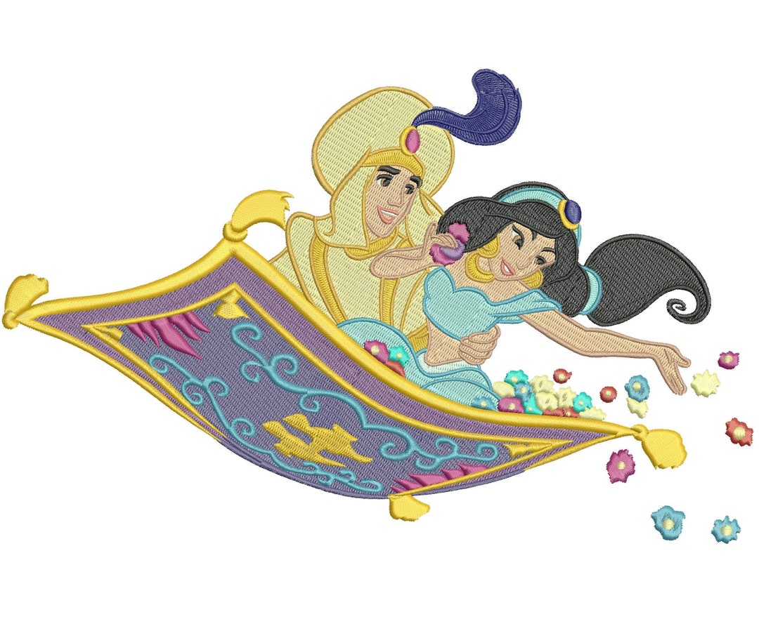 Machine Embroidery Design. Aladdin and Jasmine. Carpet Aladdin - Etsy
