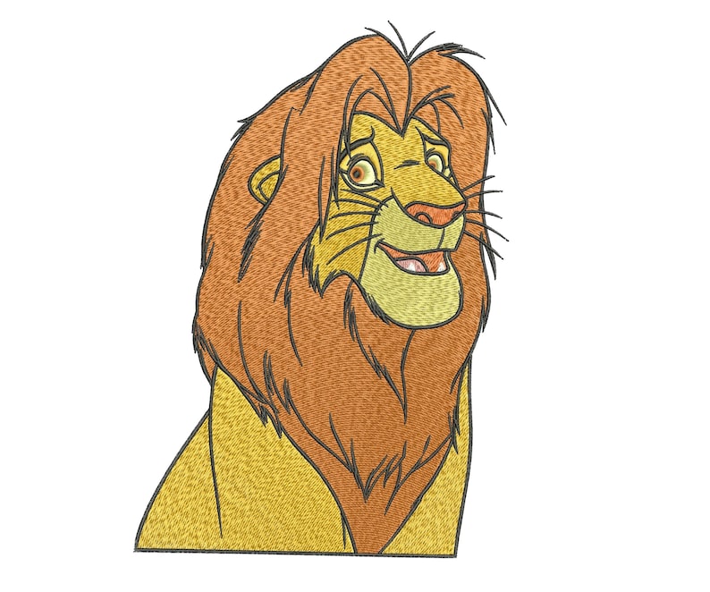 Machine Embroidery Design. the Lion Simba King. the Lion Simba - Etsy