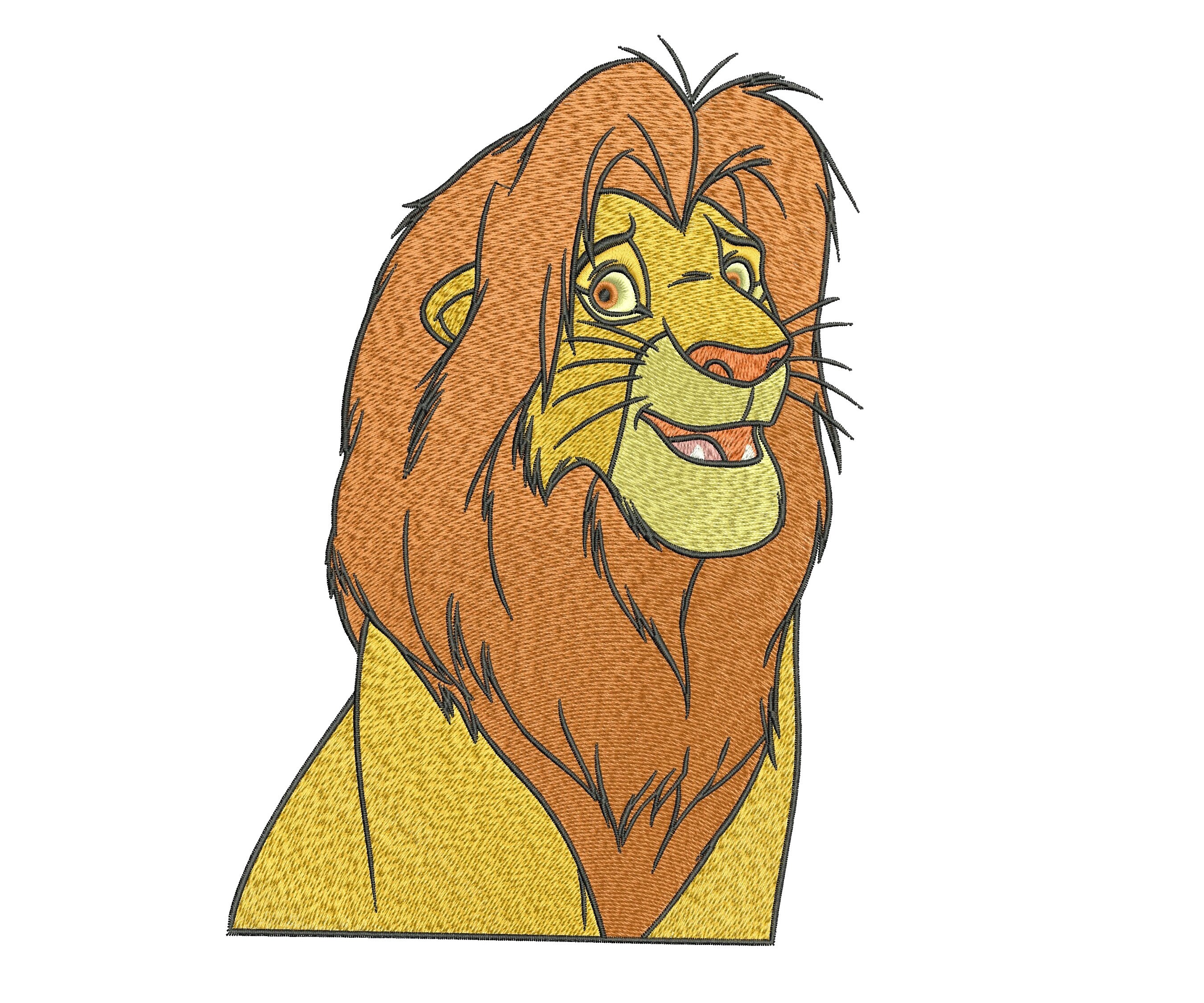 Machine Embroidery Design. the Lion Simba King. the Lion Simba - Etsy