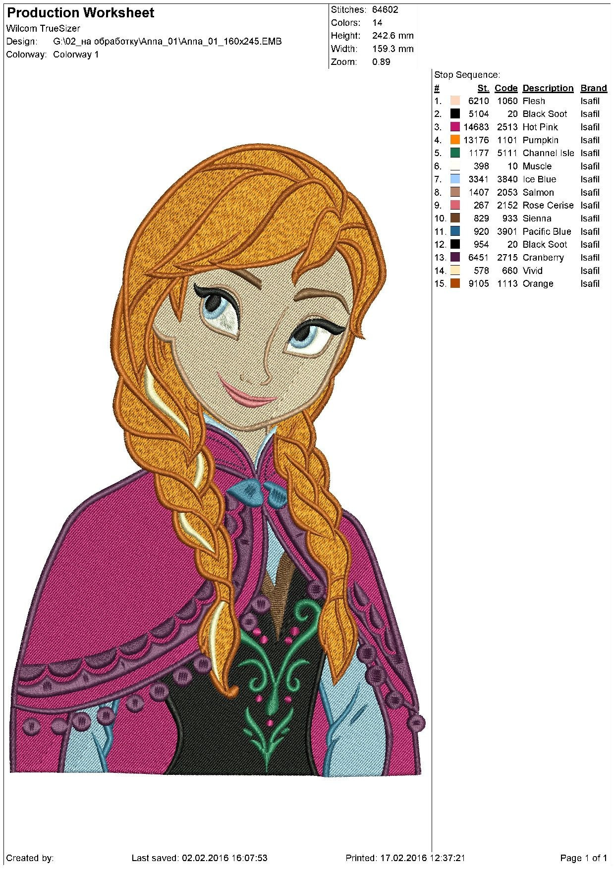 Machine Embroidery Design .princess Anna. Frozen - Etsy