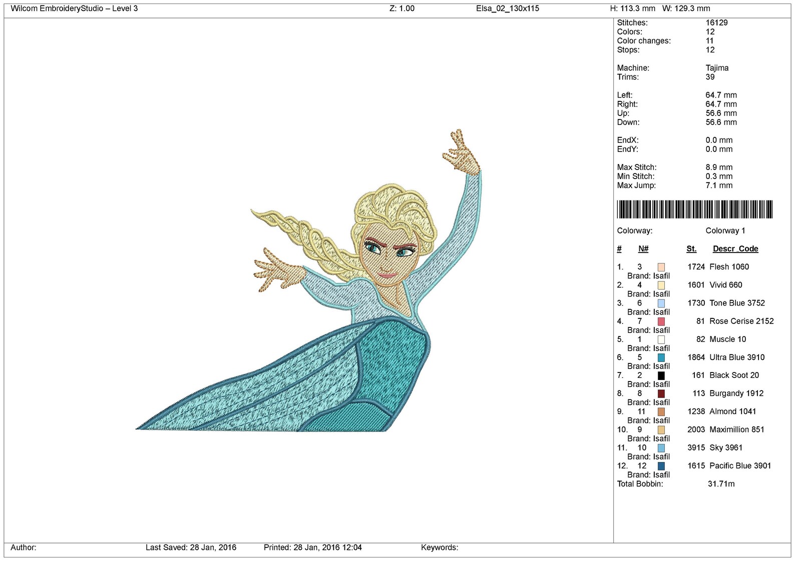 Machine Embroidery Design. Princess Elsa. Frozen - Etsy