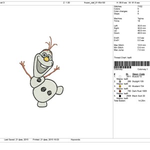 Machine Embroidery Design. Olaf. Frozen - Etsy