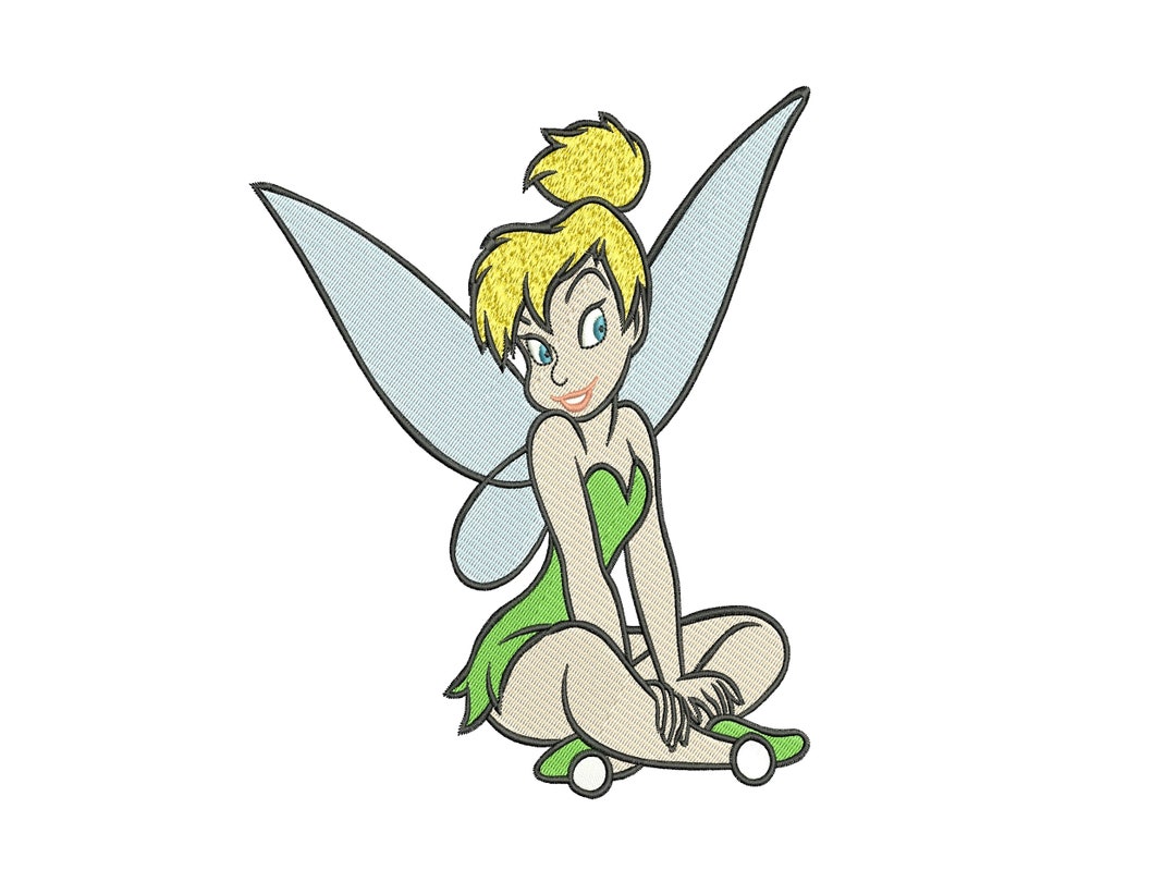 Tinker Bell Machine Embroidery Design. 3 Sizes Cartoon Embroidery ...