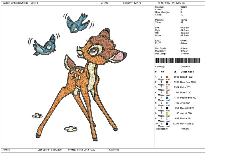 Birds Playing With Bambi Embroidery Design, 4x4 and 5x7 Hoop, Bambi ...