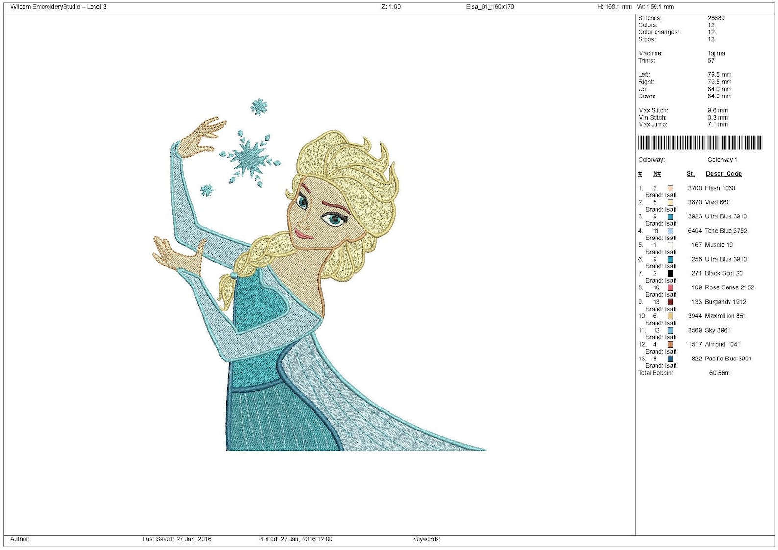 Machine Embroidery Design. Princess Elsa. Frozen - Etsy
