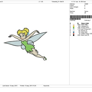 Machine Embroidery Design Tinker Bell. - Etsy