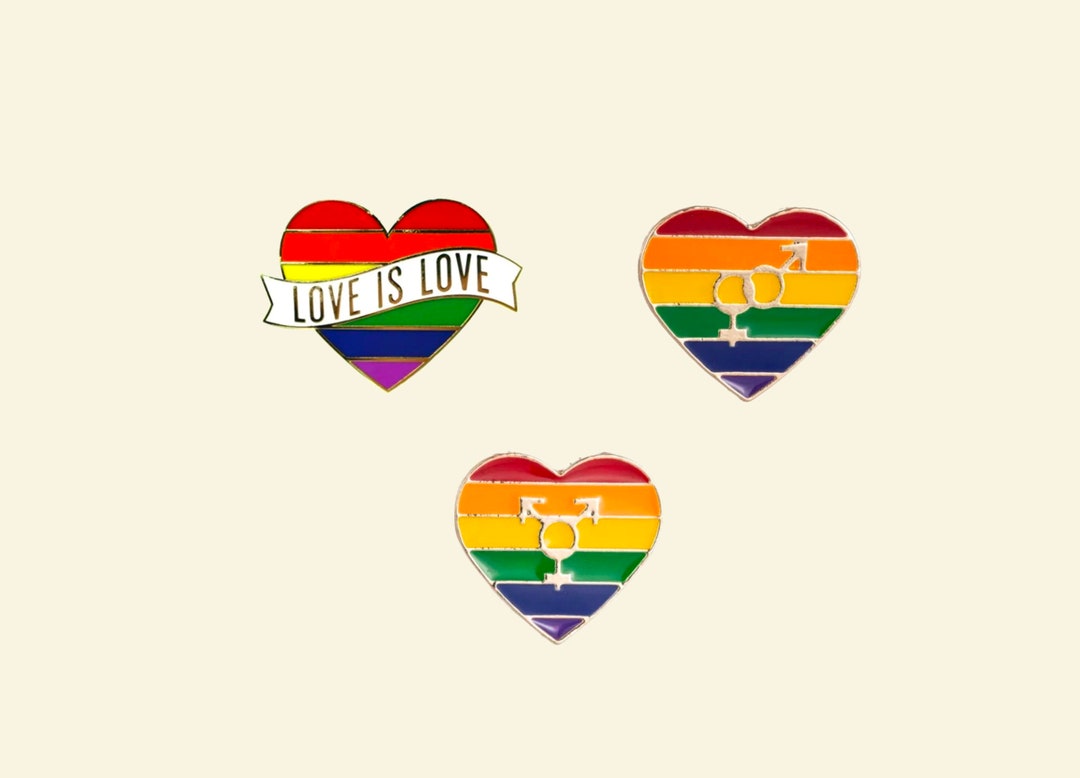 LGBTQ+ Pride Friendly Gold Enamel Pins - Etsy