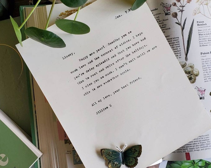 Custom Type Written Notes/cards Personalized Small Letters Folded W ...