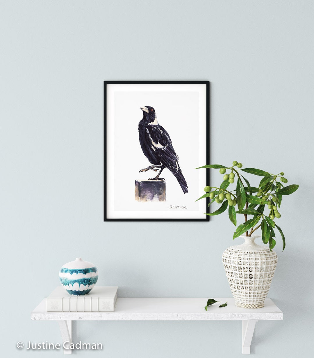 Magpie Magpie Print Magpie Painting Wall Decor Nursery Art Mother's Day ...