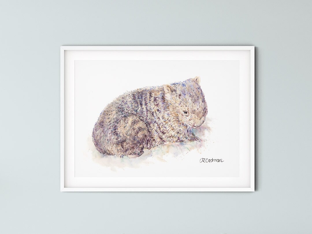 Wombat - Wombat Print of Original Painting - A3 - Wombat Painting ...