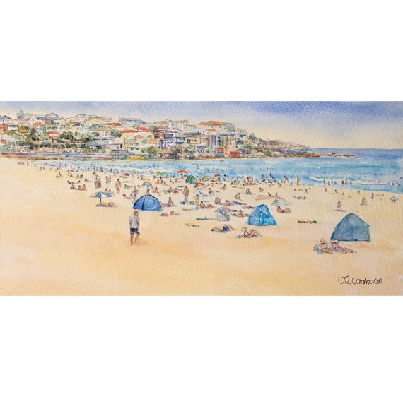 Bondi Beach Painting Bondi Painting Bondi Beach Watercolor - Etsy
