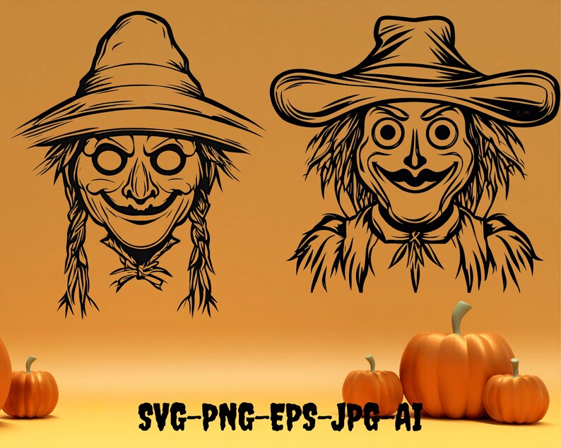 Scarecrow Face Svg Face Svg Coupe Svg Fall Svg Instant - Etsy