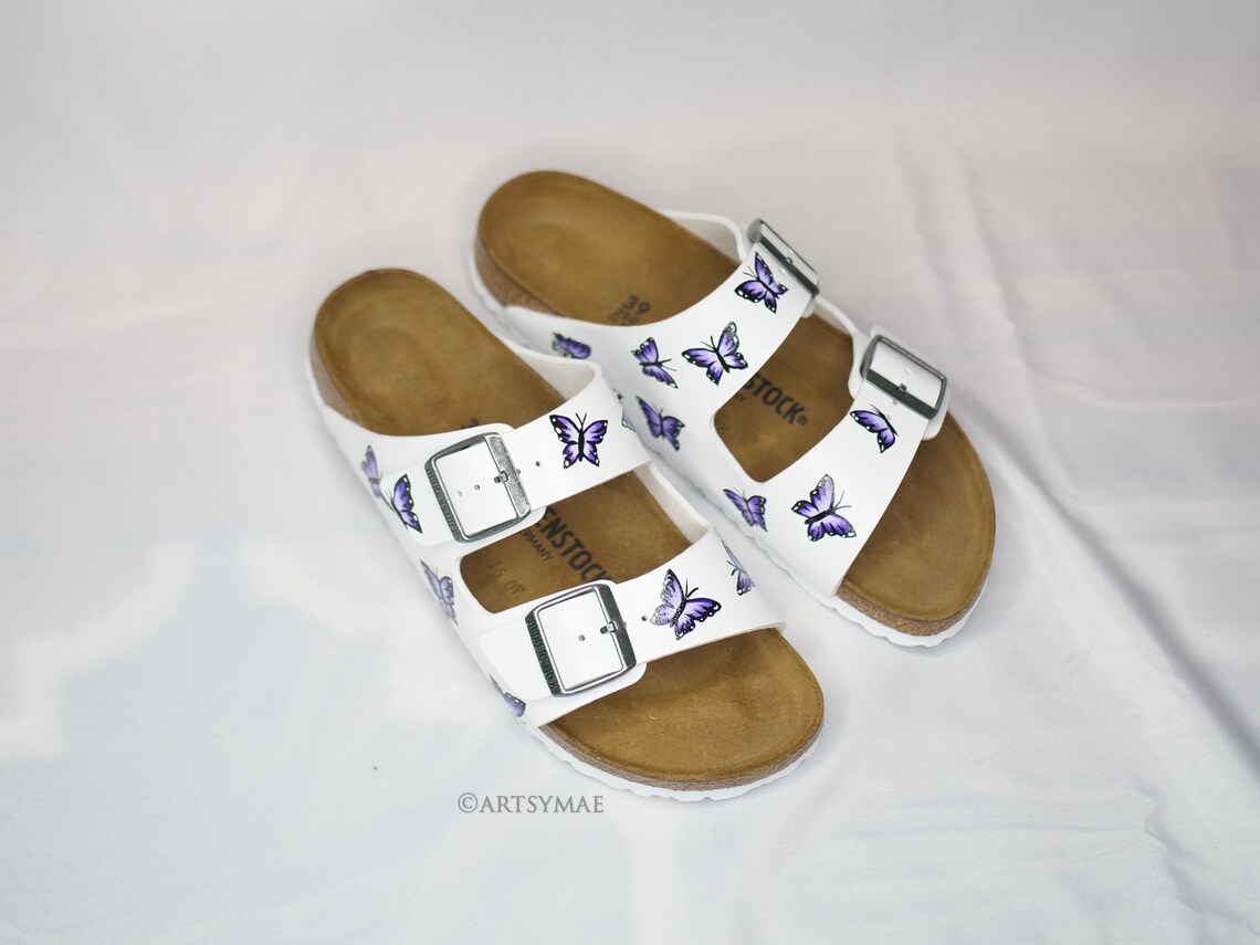 Custom Hand Painted Leather Birkenstock Sandals - Etsy