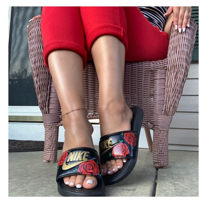 Rose Nike Slides - Etsy