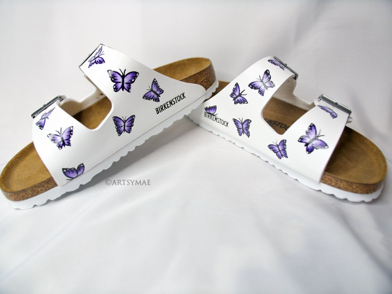 Custom Hand Painted Leather Birkenstock Sandals - Etsy