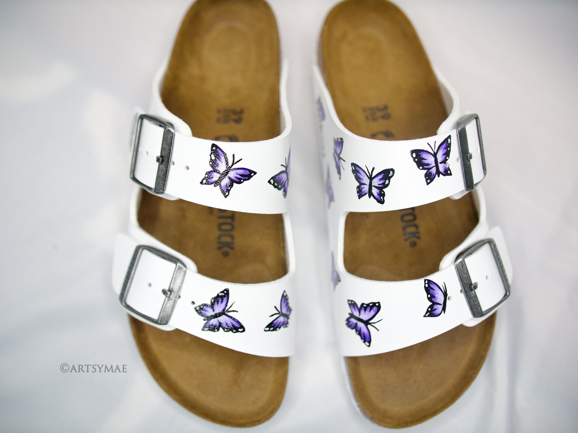 Custom Hand Painted Leather Birkenstock Sandals - Etsy