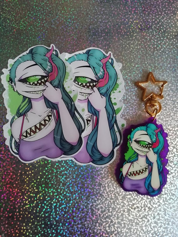 Monster Girl Ash Keychain & Sticker | Etsy