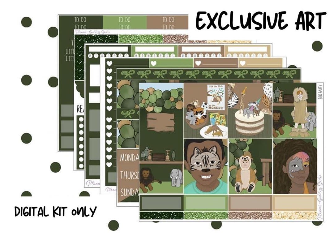Zoo Party Weekly Planner Stickers | Printable Kit (digital Download) - Etsy