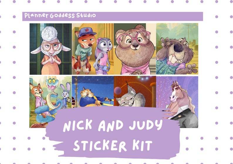 Nick and Judy Weekly Planner Stickers | Printable Kit (digital Download ...