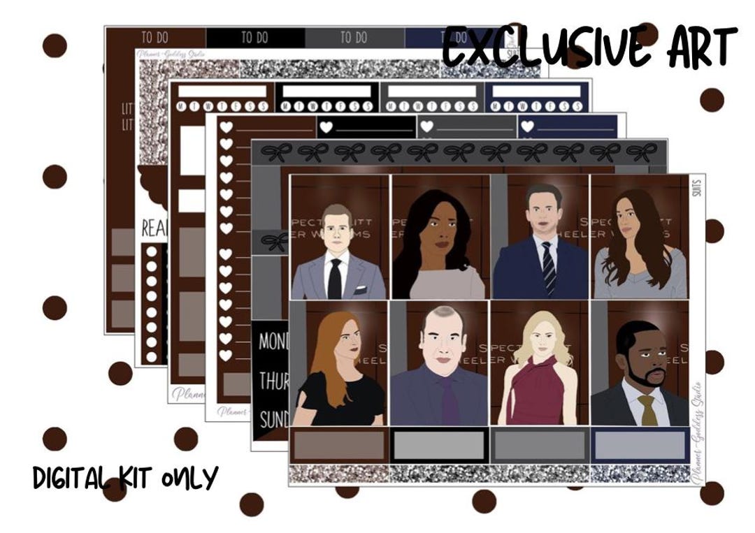 Suits TV Show Planner Stickers | Weekly Kit (digital Download) - Etsy