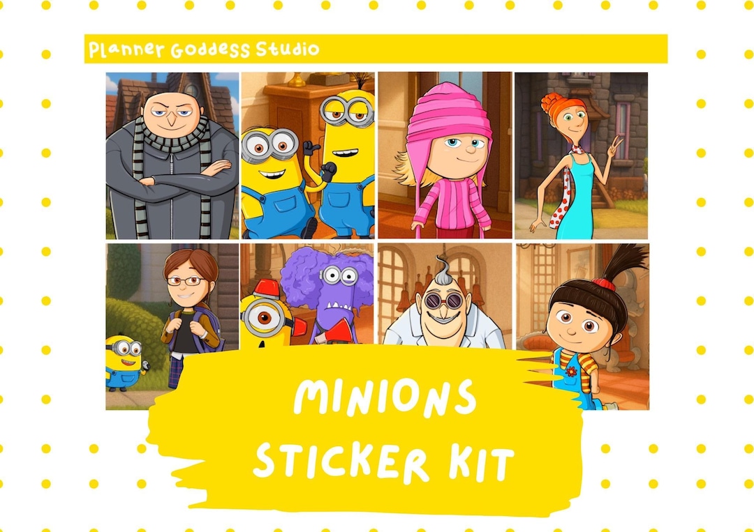 Minions Weekly Planner Stickers | Printable Cut Files (digital Download ...