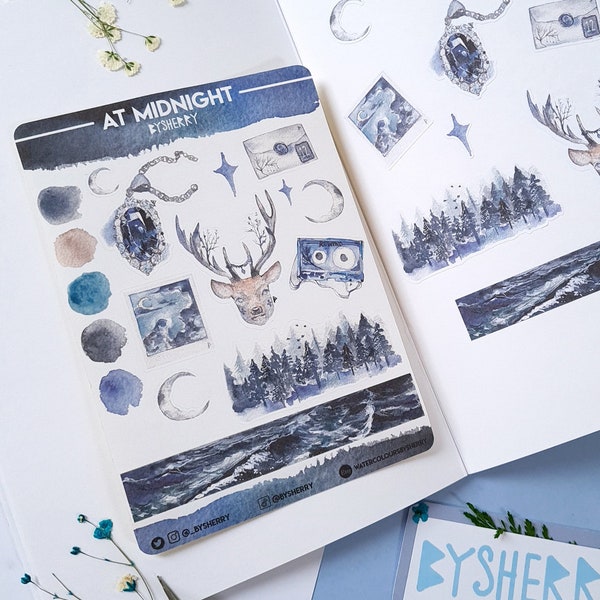 Dark Blue Aesthetic Stickers - Etsy