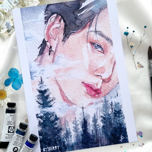 Painting Art & Collectibles Watercolor JK ARMY K-Pop Matte A5 Art Print ...