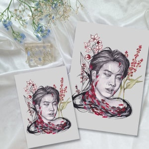 BTS Birth Flowers Series Fanart, Watercolor, A5 / A4 Art Print, Poster ...