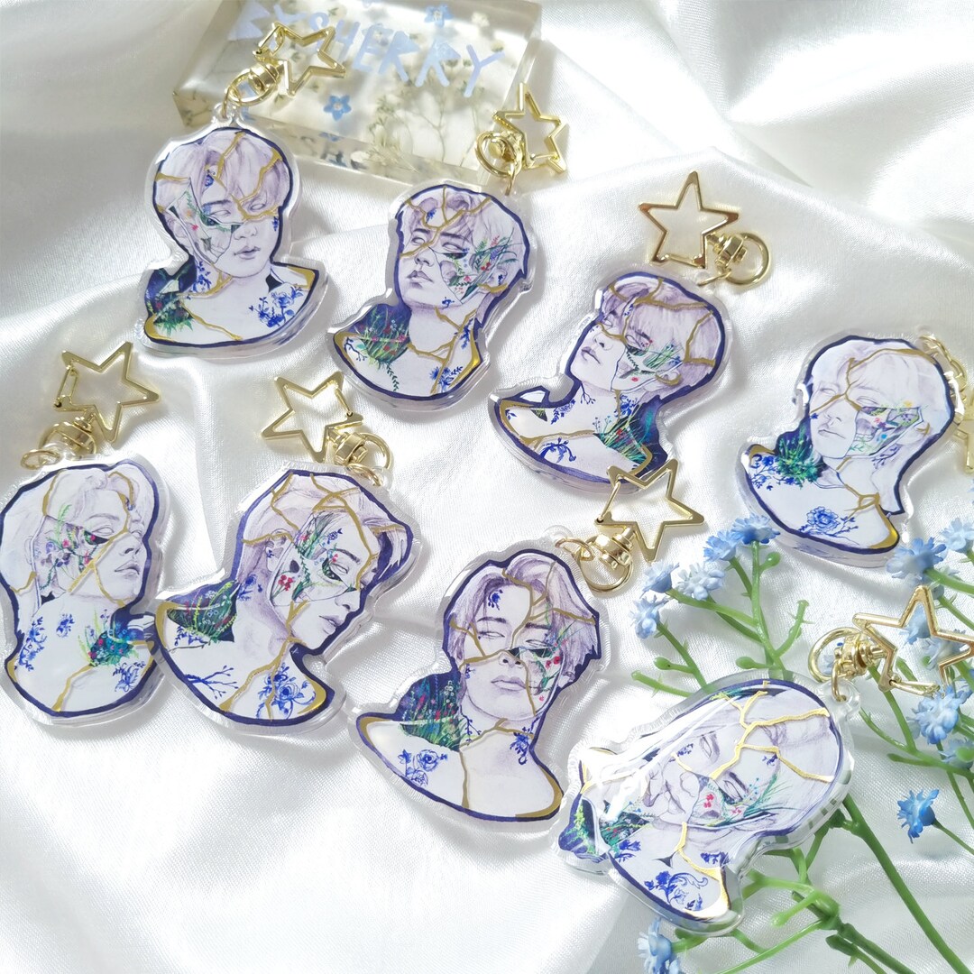 STRAY KIDS SKZ Porcelain Kintsugi 2.5 Inch Acrylic Charm Keychain (gold ...