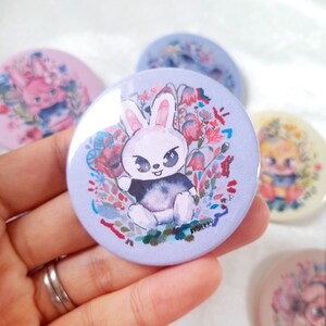 SKZOO Stray Kids Badge Pin, Fanart, Wolfchan, Leebit, Dwaekki, Jiniret, Hanquokka, Bbokkari ...