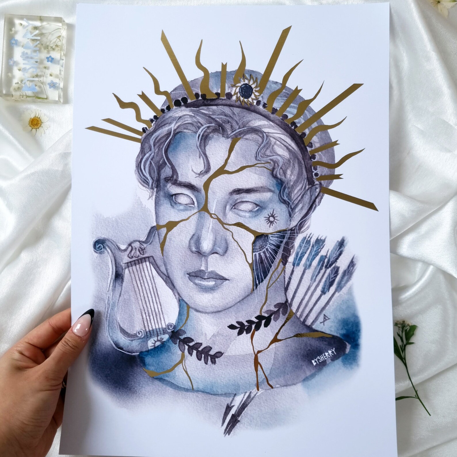 BTS X Greek Gods Gold Embellished A3 Poster, Fanart, K-pop, Gift, Art ...