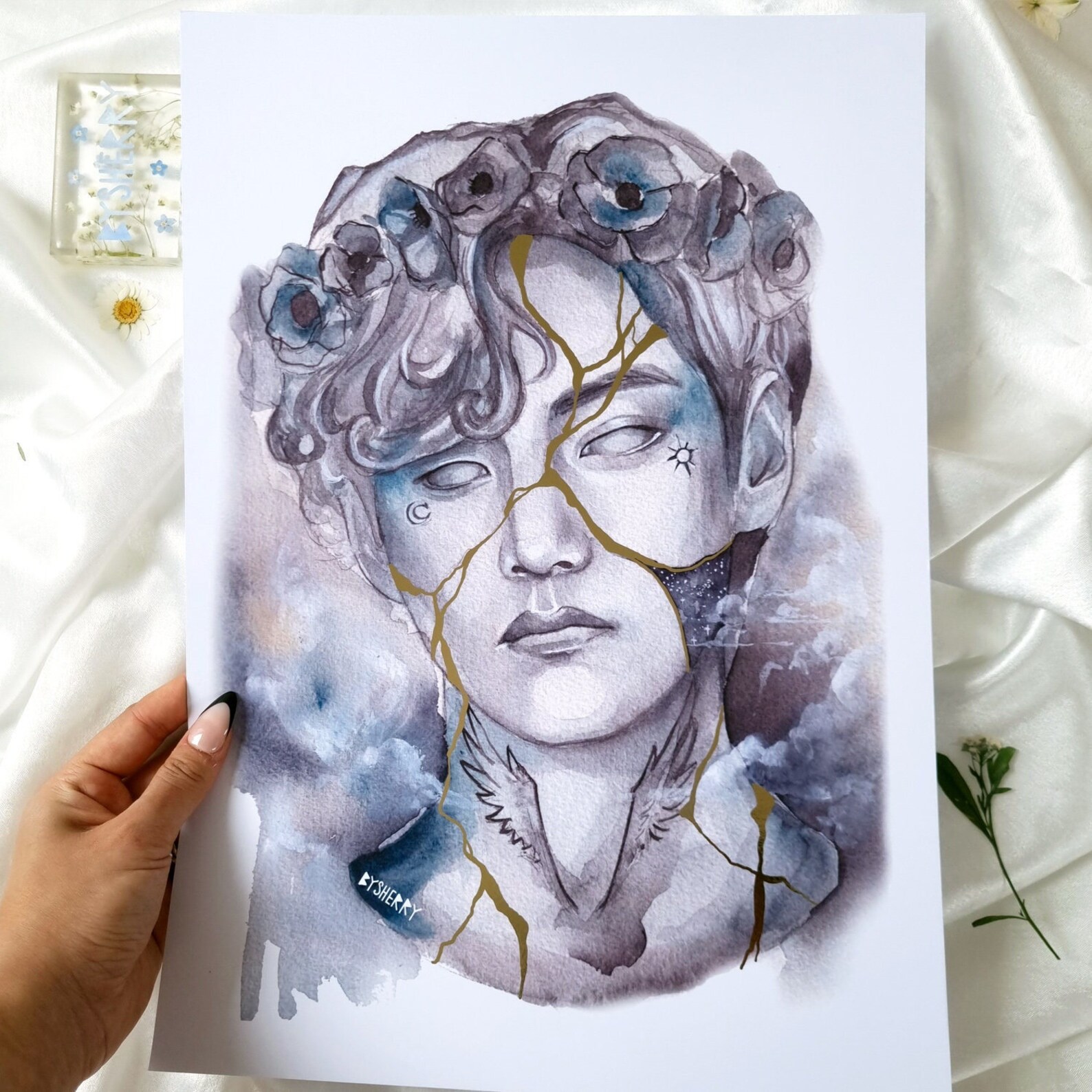 BTS X Greek Gods Gold Embellished A3 Poster, Fanart, K-pop, Gift, Art ...