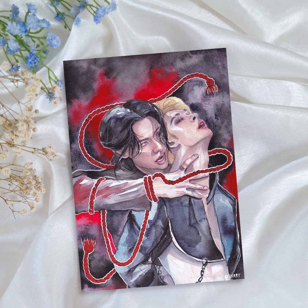 STRAY KIDS Red Lights Hyunjin X Bangchan Watercolor Art Print/poster ...