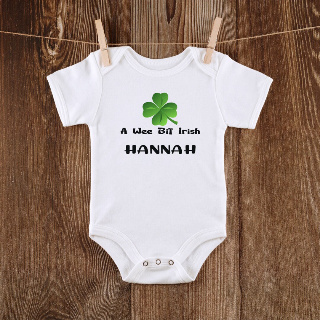 Cute Irish Baby Gift Funny A Wee Bit Irish Personalized Baby Bodysuit ...