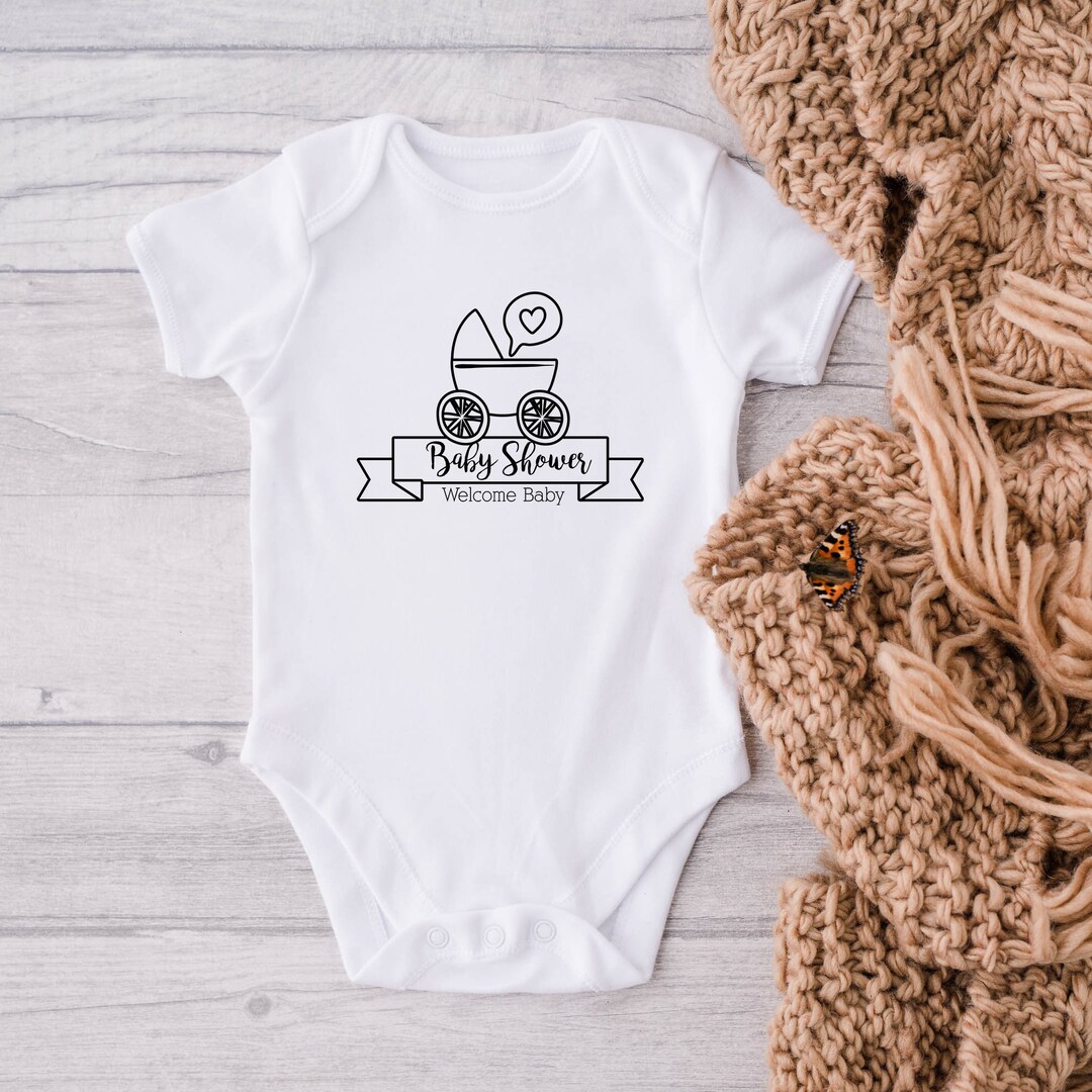 Baby Shower Welcome Baby Onesie®: Organic Cotton Short Sleeve - Etsy
