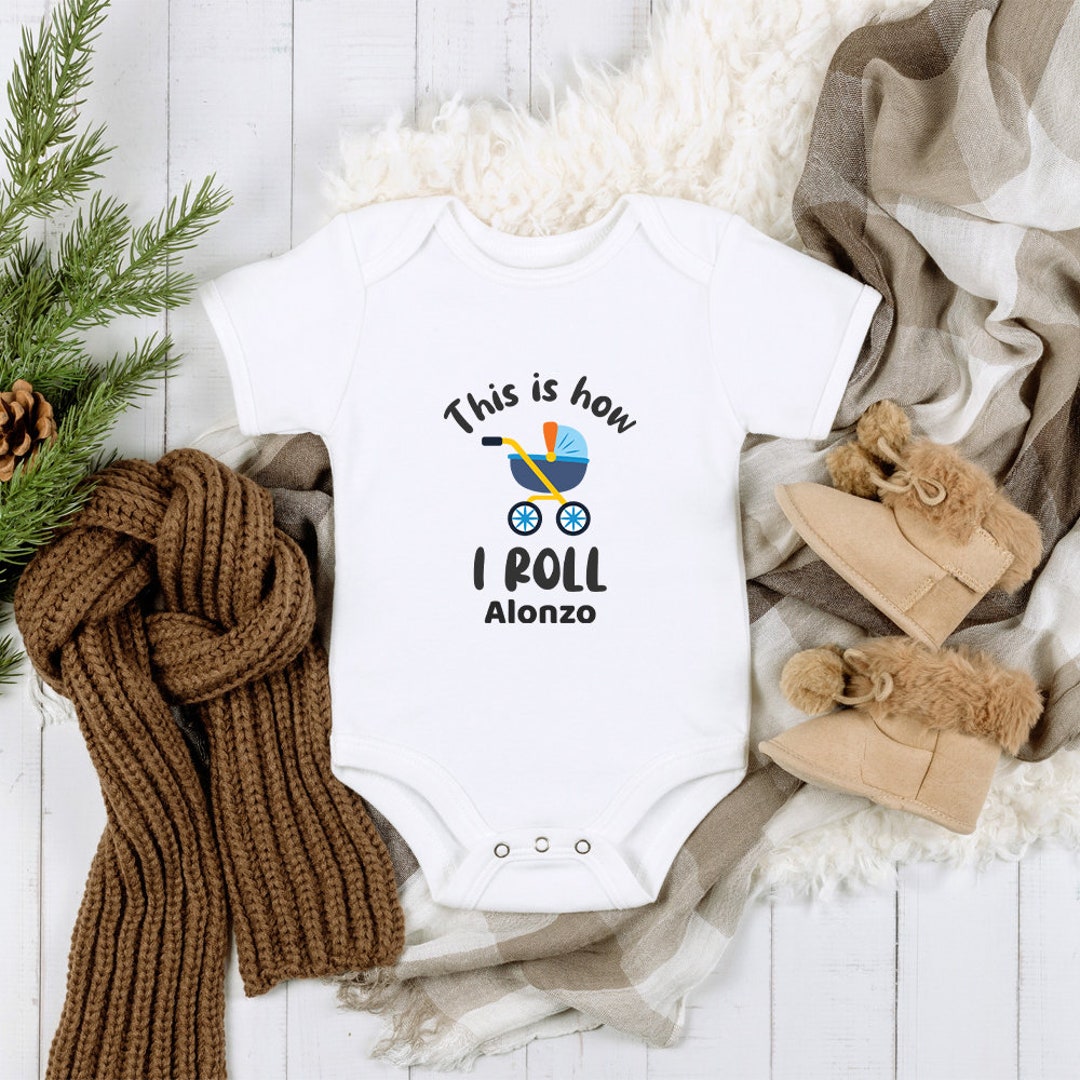 Funny Baby Stroller Onesie: Personalized Name, Organic Cotton - Etsy