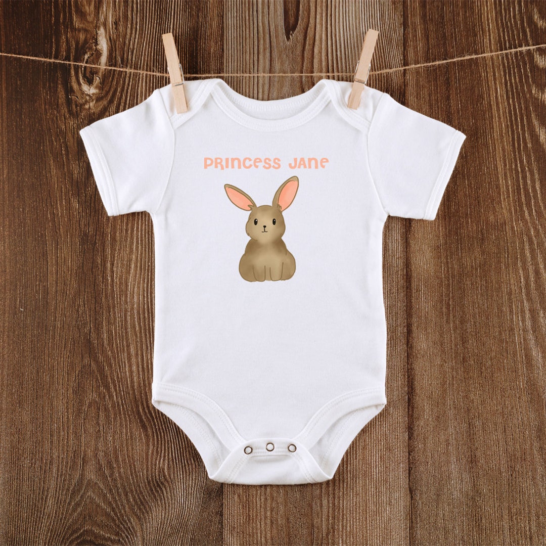 Cute Easter Bunny Girls Onesie® Custom Name Girls Baby Onesie® Girls ...