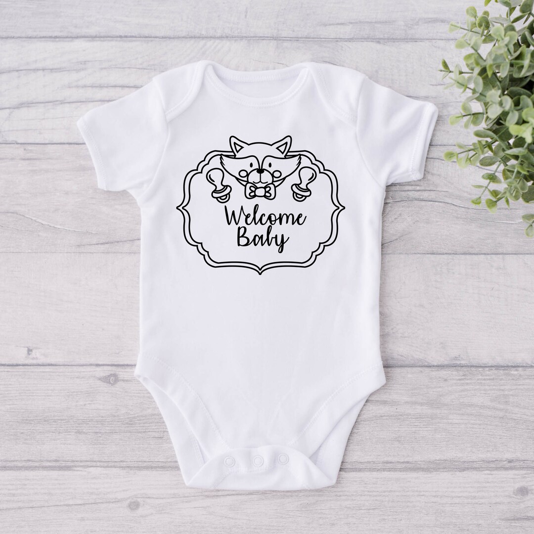 Welcome Baby Onesie: Organic Cotton, Fox Design - Etsy