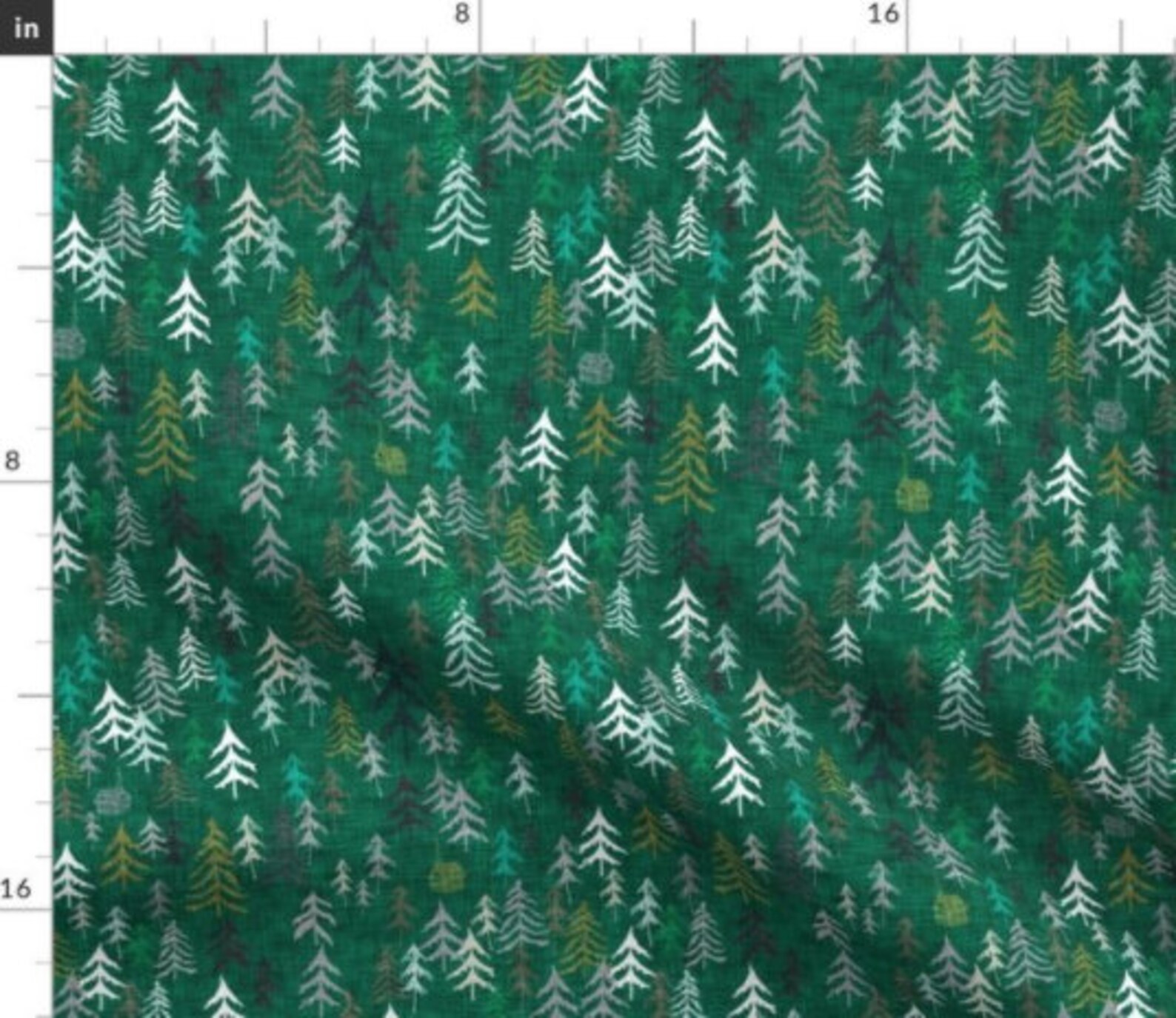 Organic Solitude Dark Green Pine Tree Fabric Remnant. Nature - Etsy