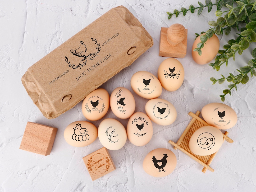 EGG STAMP / Chicken EGG Stamp / Fresh Egg Stamp / Mini Stamp / Custom ...