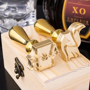 Custom Initials Ice Cubes Brass Stamp for Bar, Business Logo Ice Cube ...