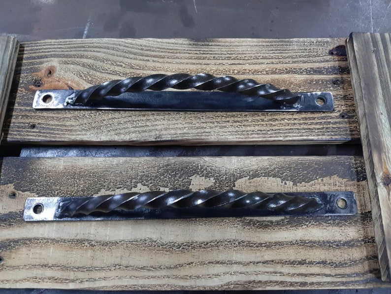 Wrought Iron Pulls Bow Arc Twist Bar Barn Doors Gates Pulls Iron ...