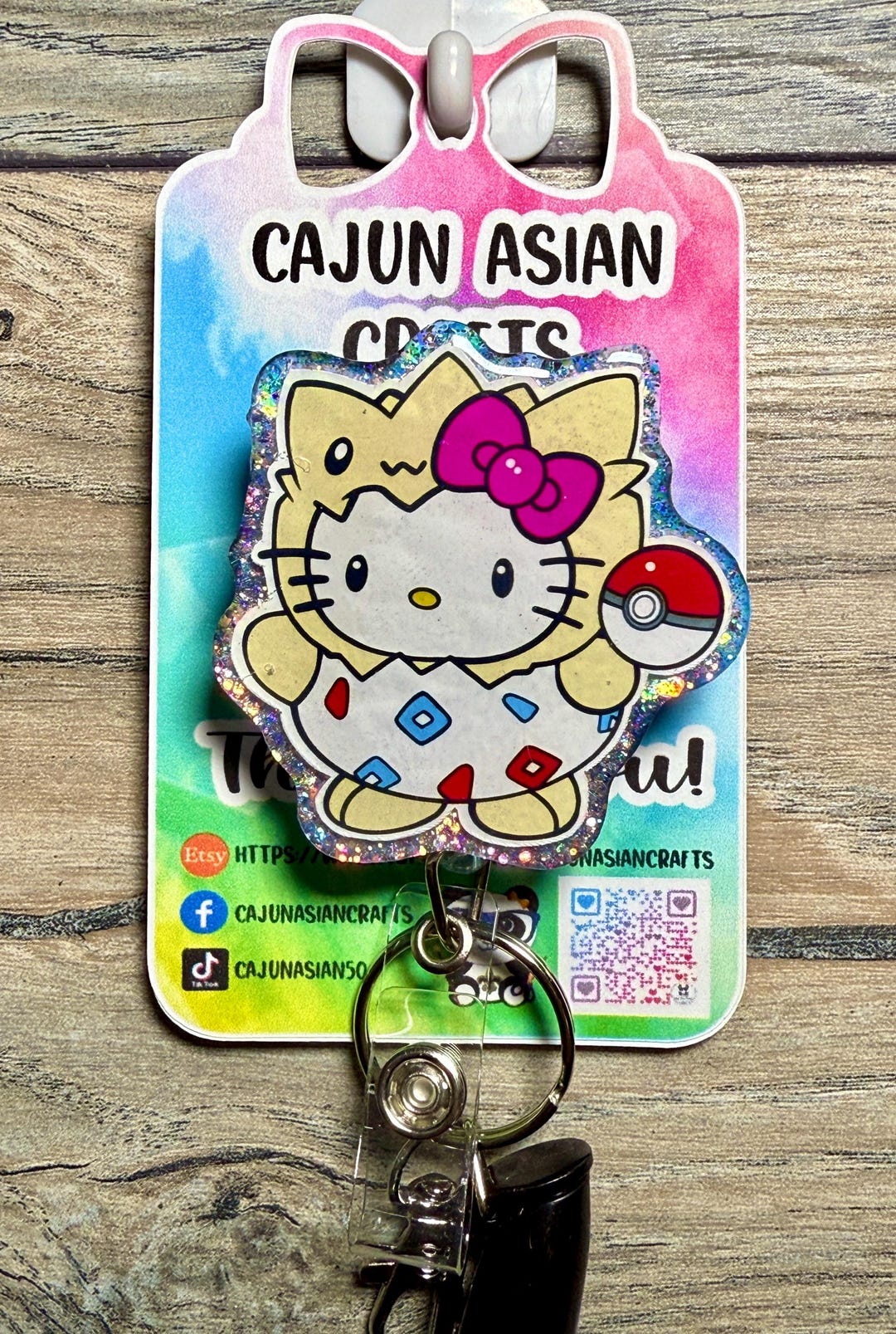 Cute Hello Kitty Togepi Pokémon Badge Reel Badge Holder W/swivel Clip ...