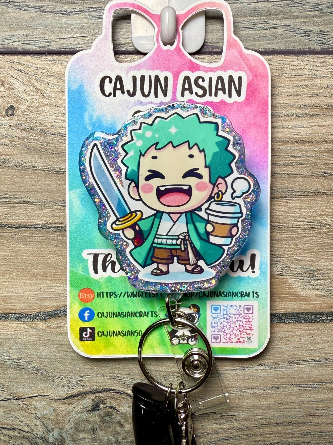 Cute Zoro One Piece Badge Reel/retractable ID Holder W/swivel Clip-free ...