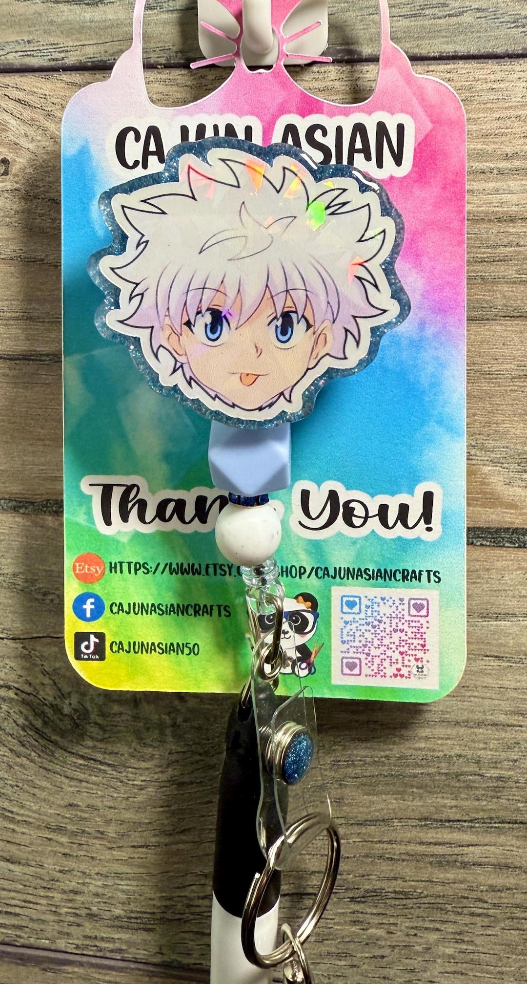 Hxh Killua Inspired Anime Badge Reel/id Clip/name Tag Holder ...