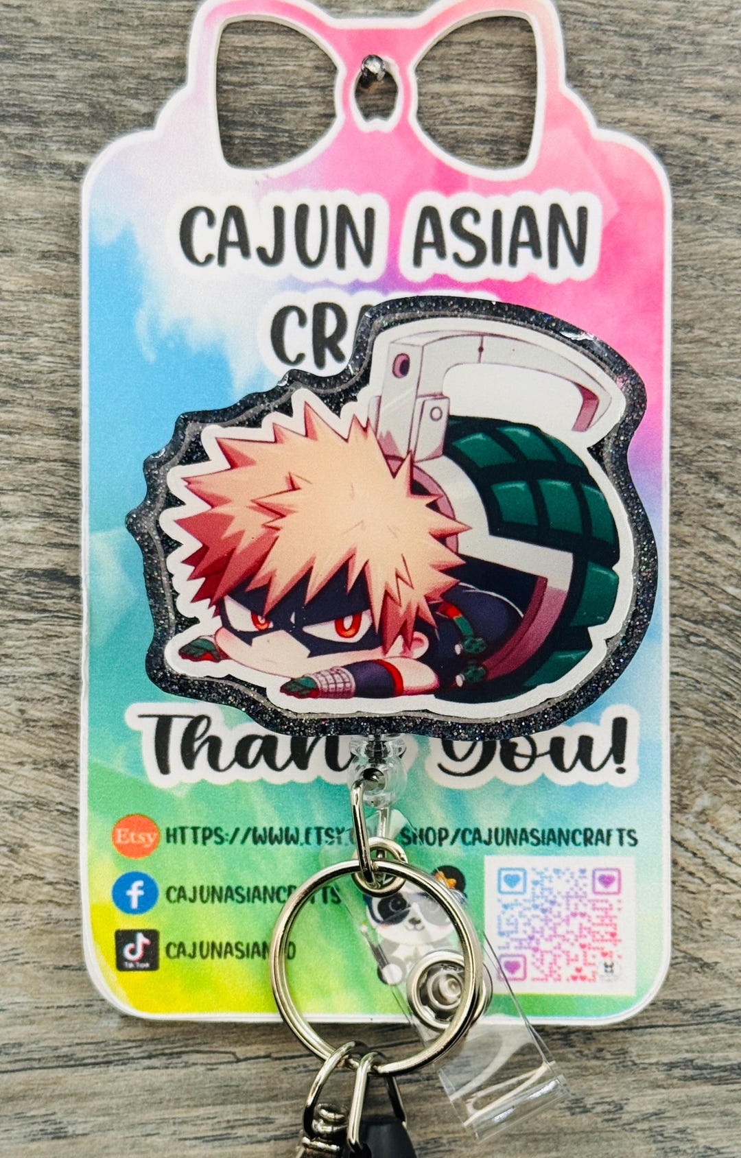 MHA Bakugo Inspired Anime Badge Reel/id Clip/name Tag Holder ...