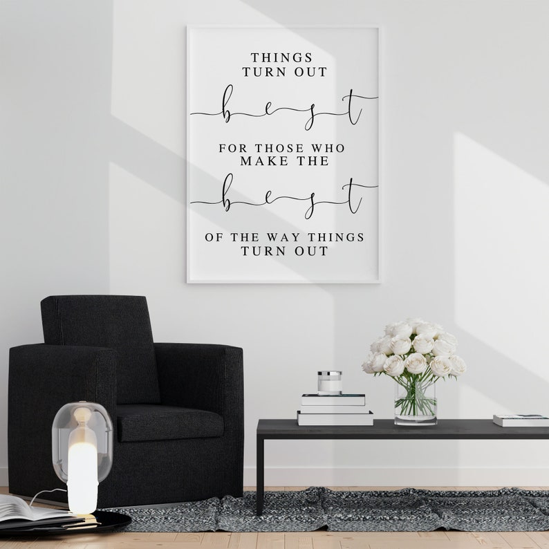 Things Turn Out Best Quote Wall Art - Etsy